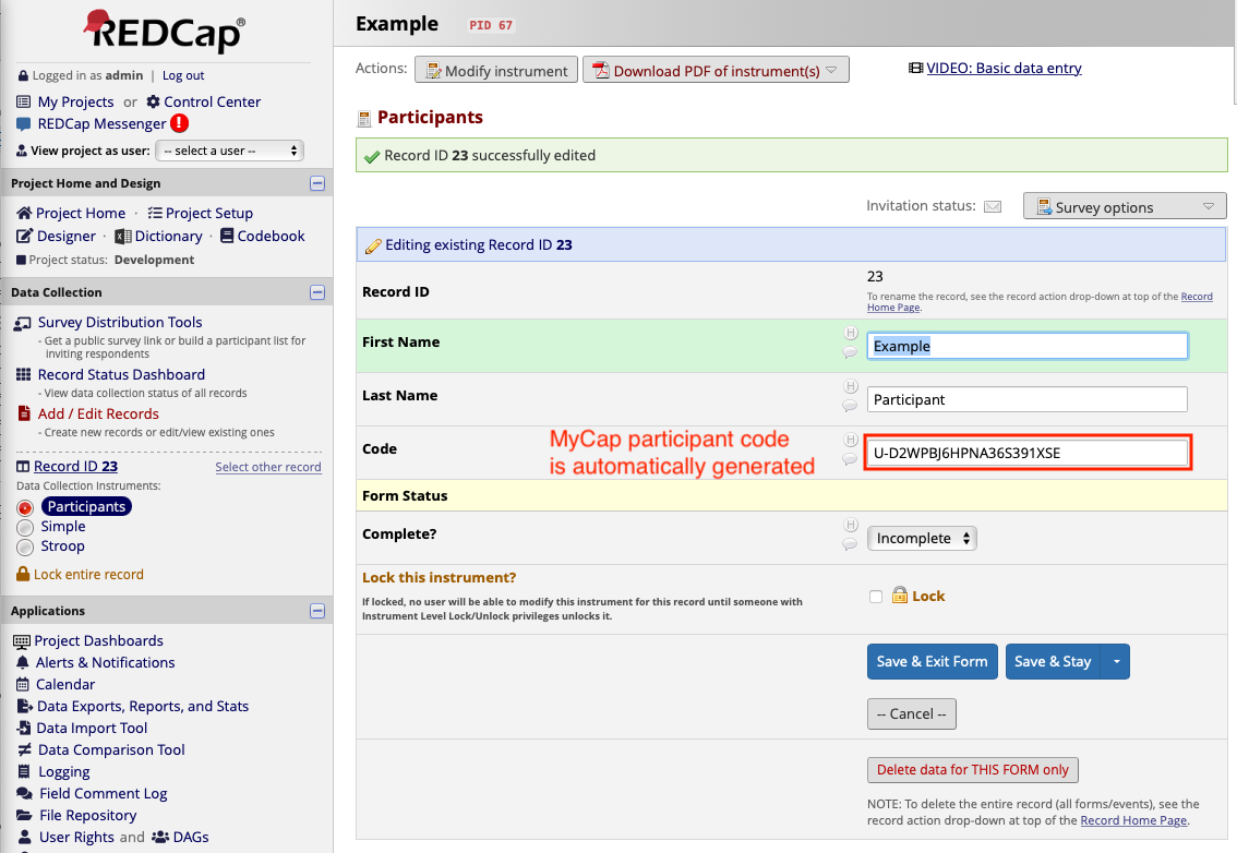 REDCap External Module – MyCap